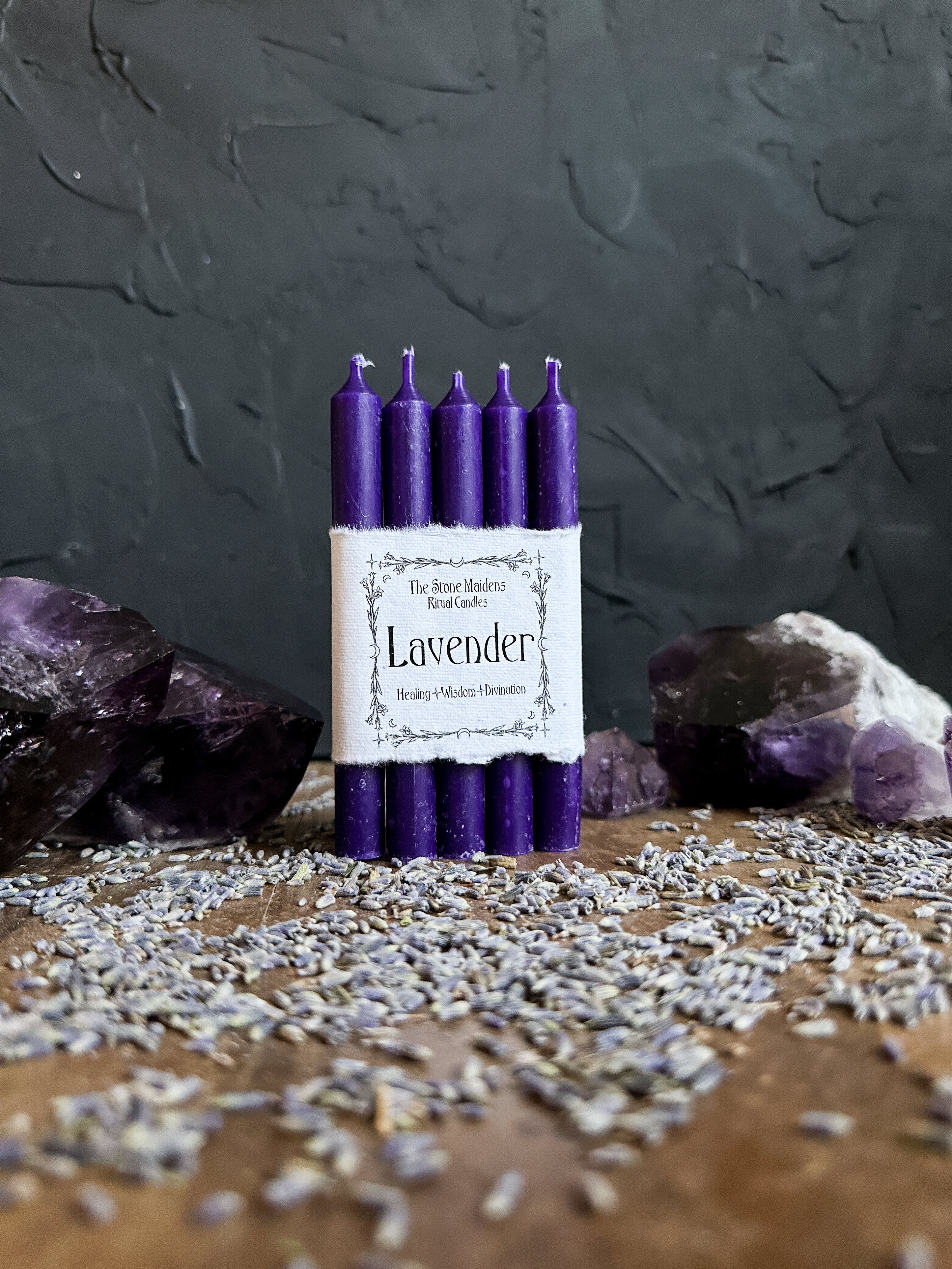 Lavender Spell Candles - 5" Chime Candles – The Stone Maidens