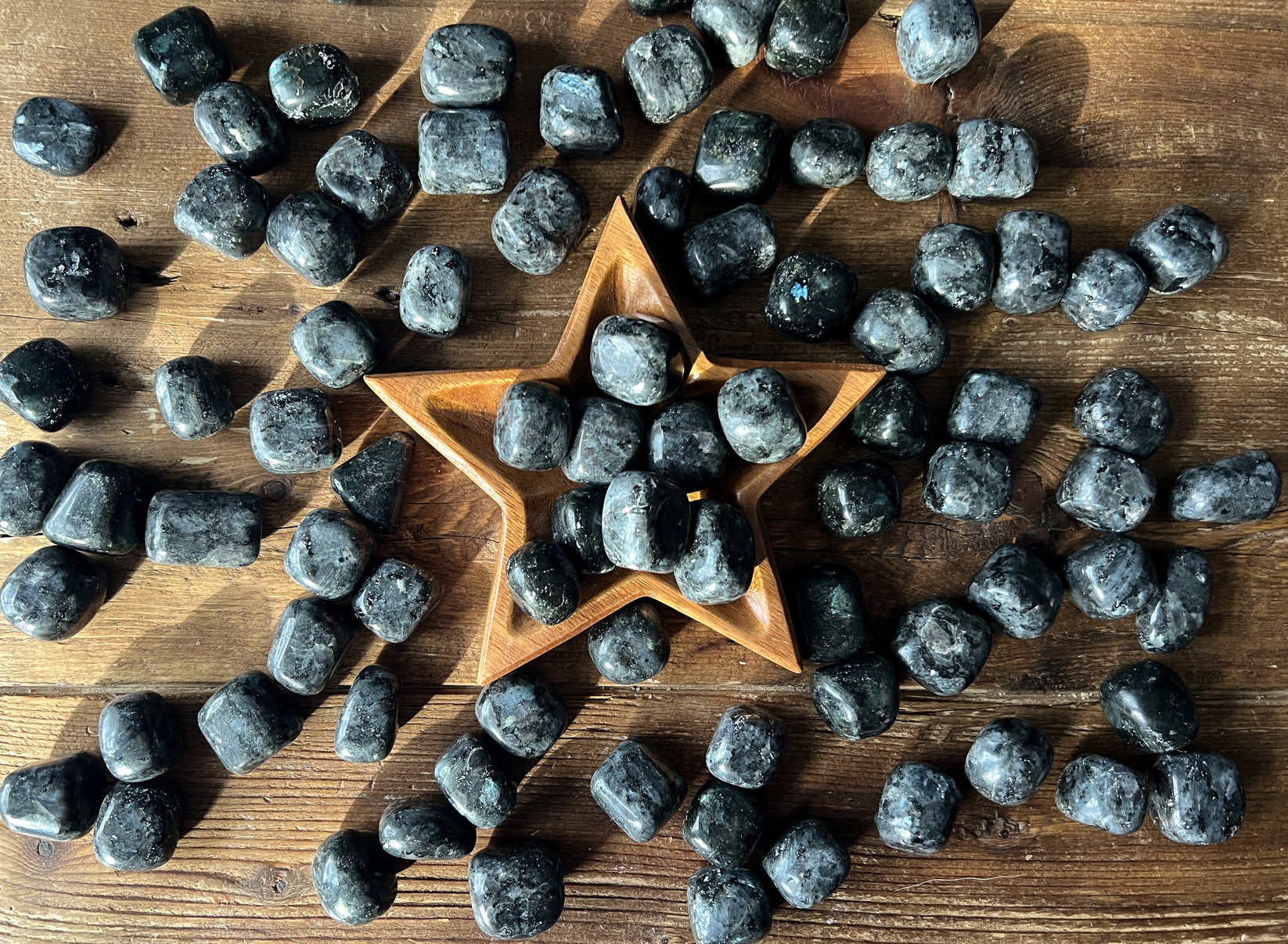 Larvikite Tumbled Stones – The Stone Maidens