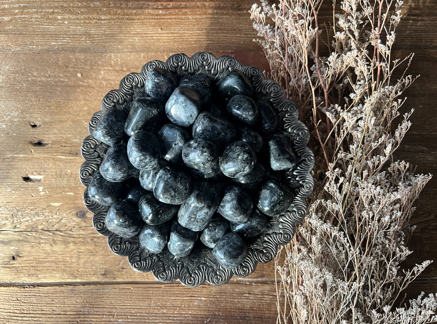 Larvikite Tumbled Stones – The Stone Maidens